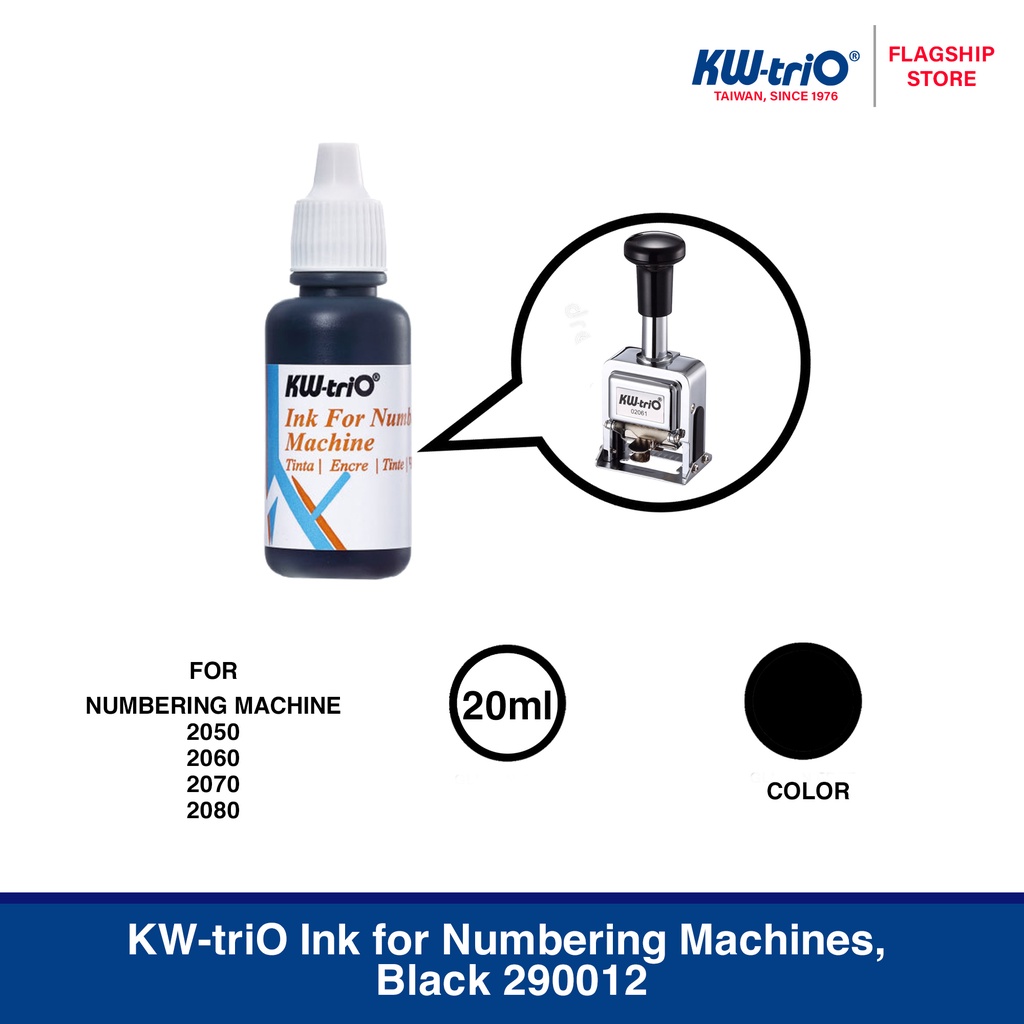 Kw-Trio Ink for Numbering Machines, Black 290012 [15112912] | Shopee ...