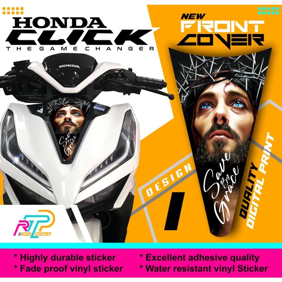 Honda Click Front Printed Decals Sticker ( NEW DESIGN ) | Shopee ...