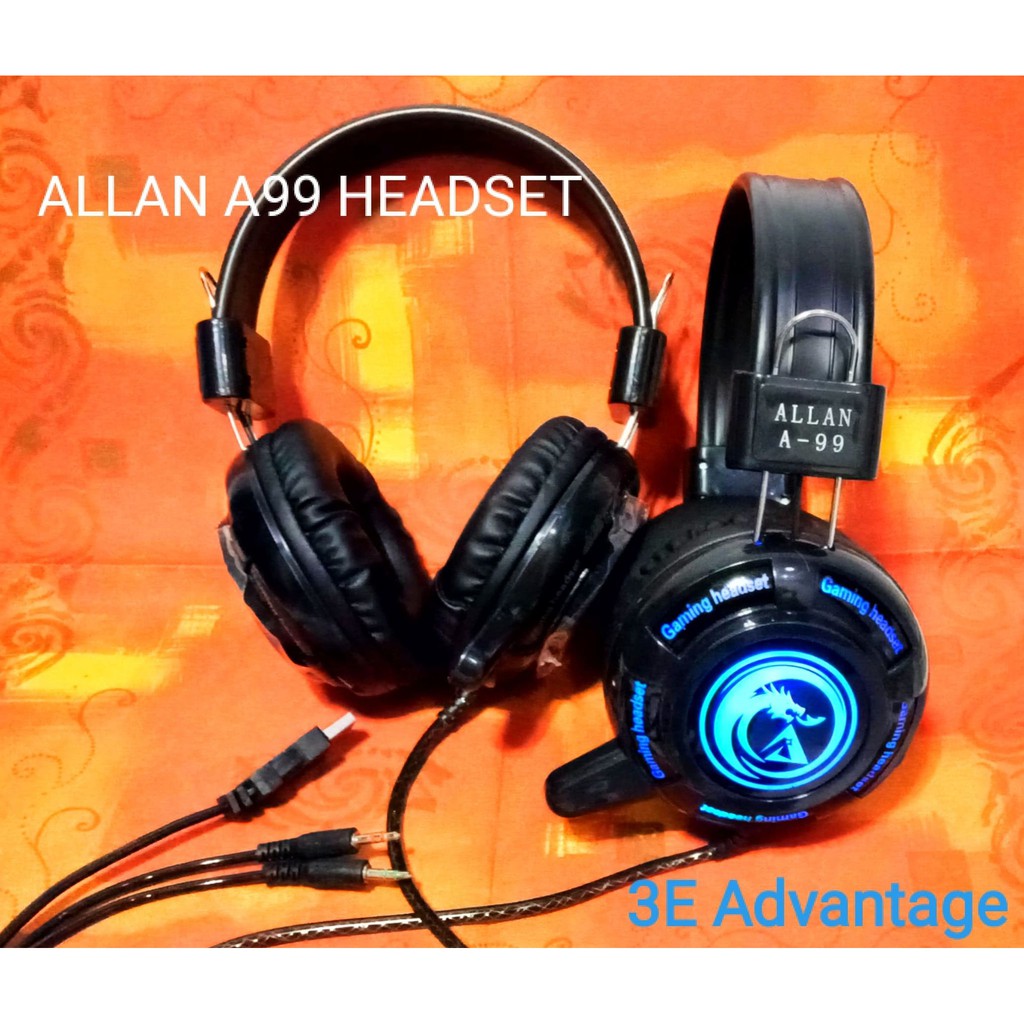 A99 Allan Headset with LED lights | Shopee Philippines