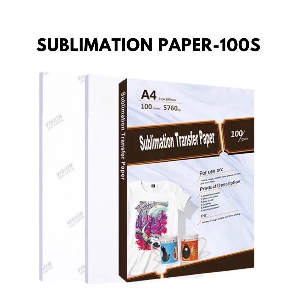 A4 Sublimation Paper 100gsm 100sheets for heat transfer | Shopee ...
