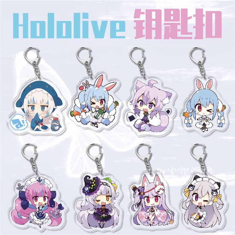 Anime Hololive Vtuber Key Chain Acrylic Uruha Rushia Hosimati Suisei ...