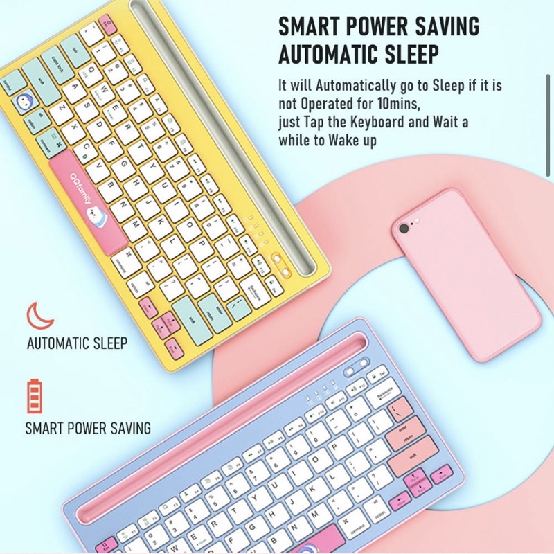 Tablet Ipad Bluetooth keyboard rechargeable function soft keys | Shopee ...