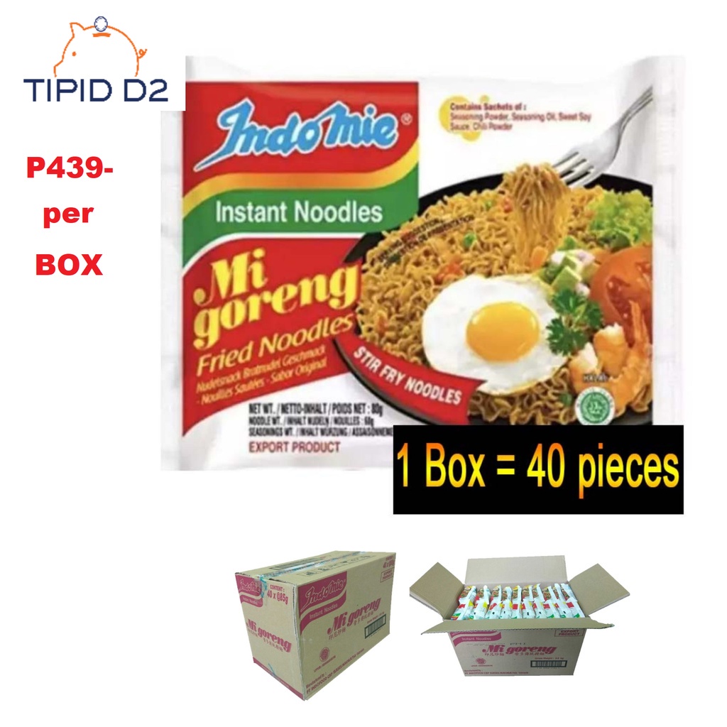 Indomie Mi Goreng 40 PACKETS Original Dry Noodles 85g/pack | Shopee ...