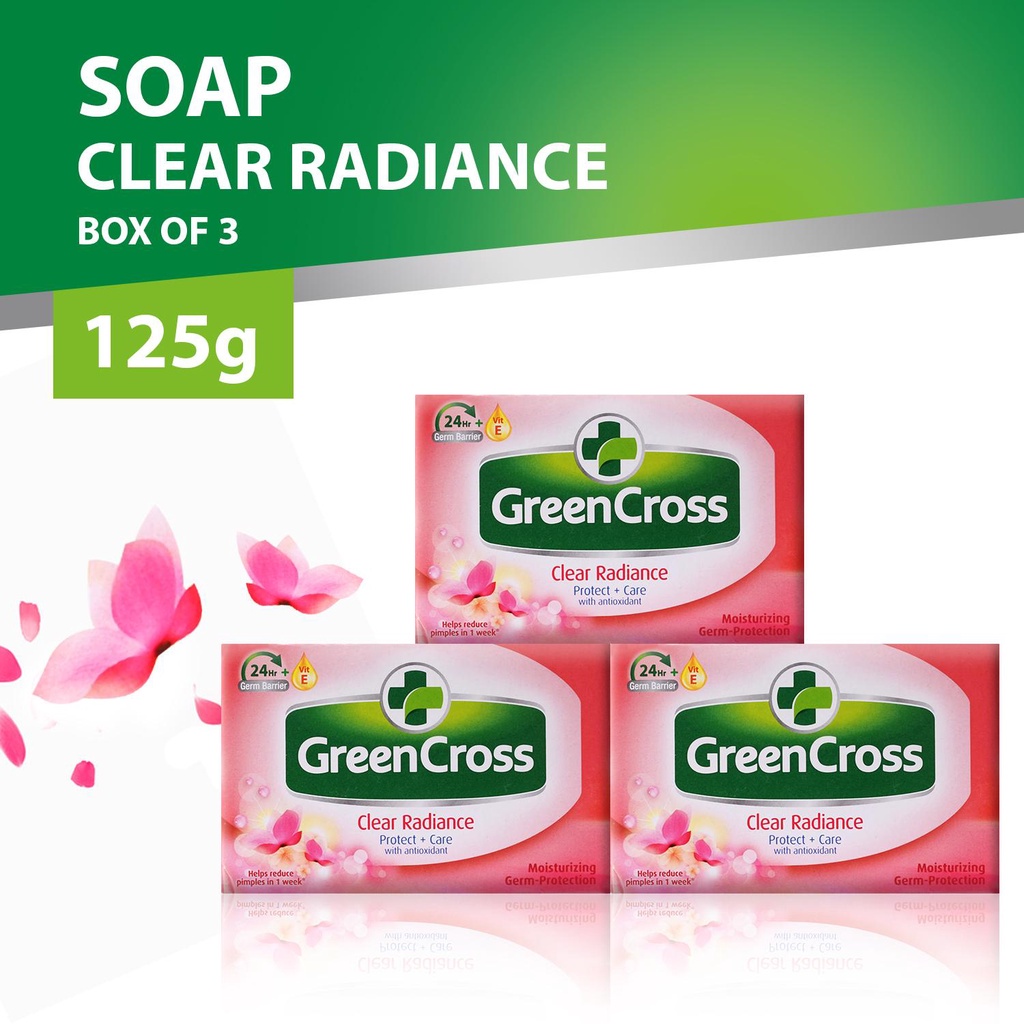 Green Cross Clear Radiance Moist Protection Bar Soap (125g) Set of 3 ...