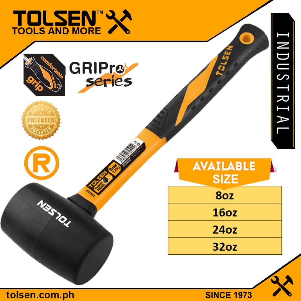 Tolsen Rubber Mallet (8OZ - 32 OZ) Fiberglass Handle | Shopee Philippines