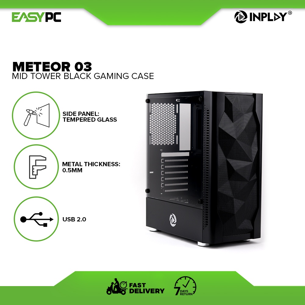 InPlay Meteor 03 Mid Tower Gaming Case PC CASE Desktop Computer gaming ...
