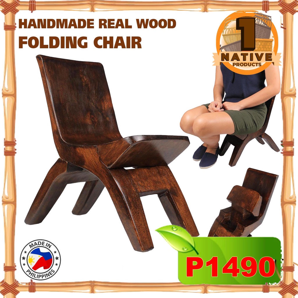1NativeProducts Wooden Folding Chair - 1pc Handcraft Native Wooden ...