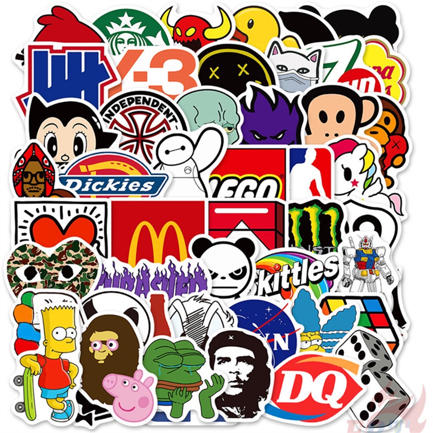 Classical Mixed Fashion Brand Logo S-2 Cool Cartoon Graffiti Stickers ...