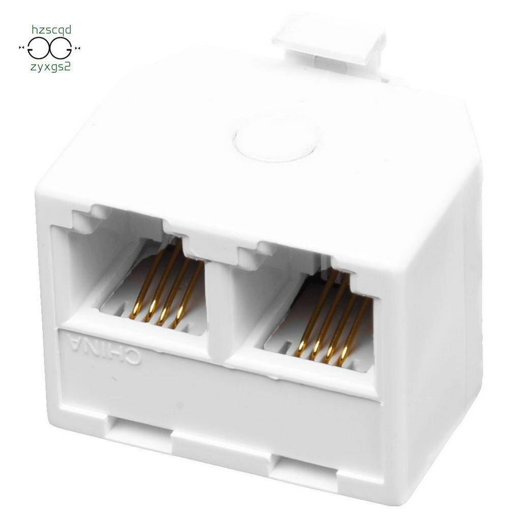 2-Way 6P4C RJ11 Modular Phone Telephone Wall Adapter and Splitter for ...
