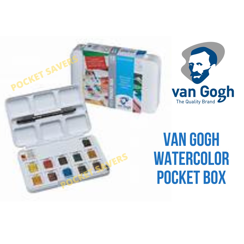 VAN GOGH Aquarelle Watercolor Pocket Box 12 colors Set Half Pans ...