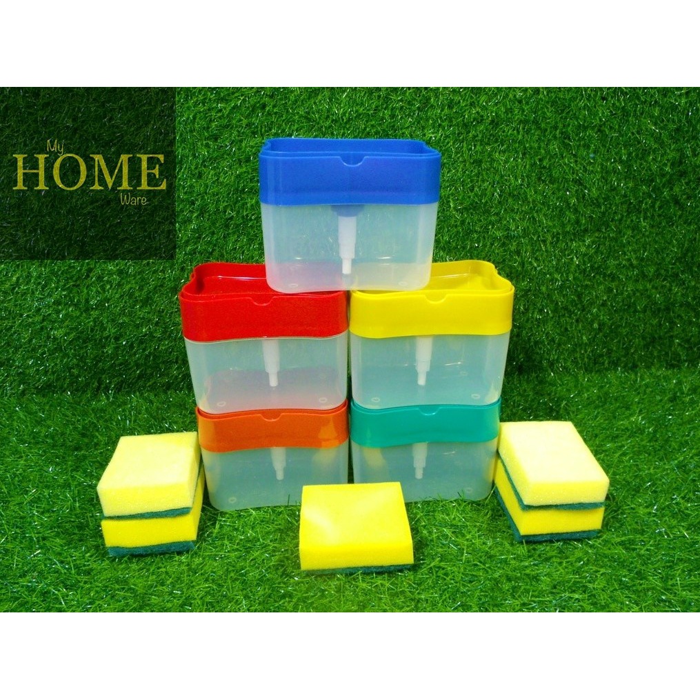 Soap Pump & Sponge Caddy with Free Sponge (Random color will be given ...