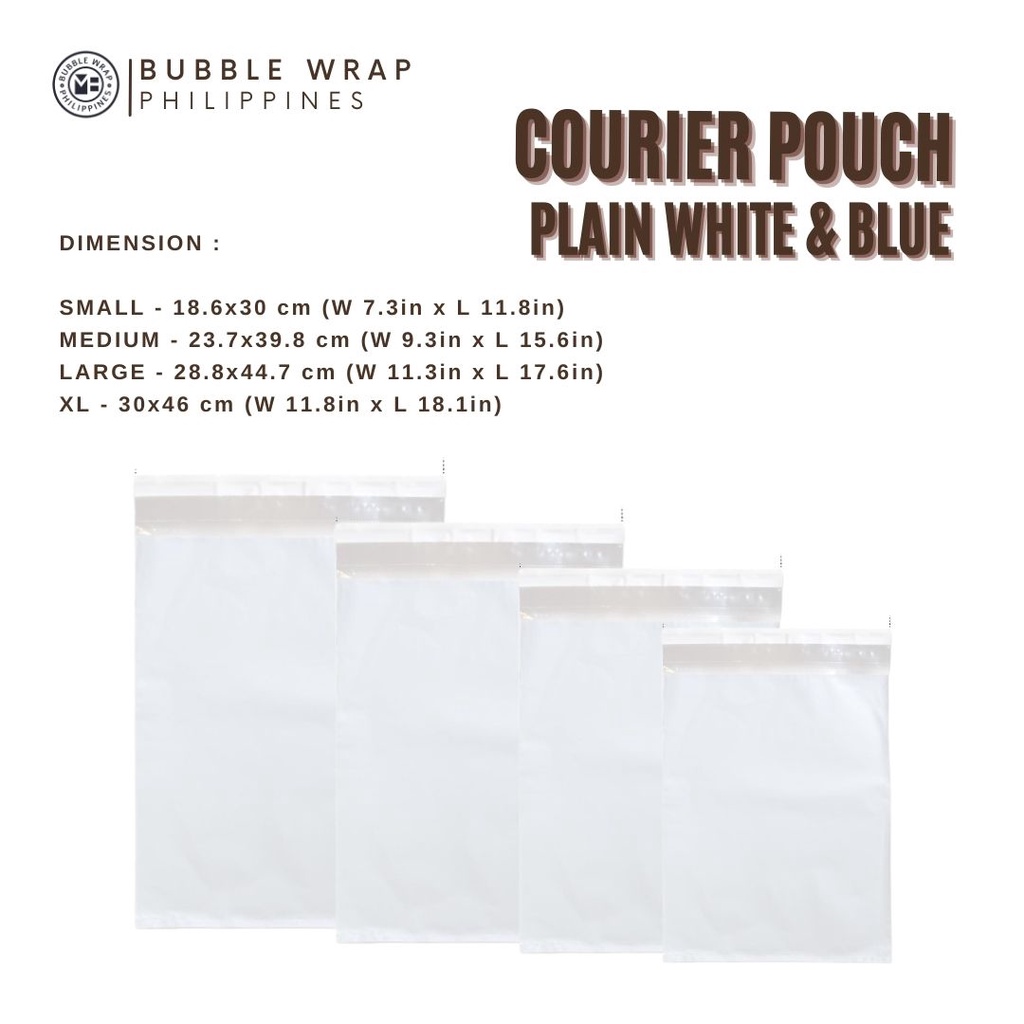 Courier's Plain White MEDIUM Pouch 100 pcs | Shopee Philippines