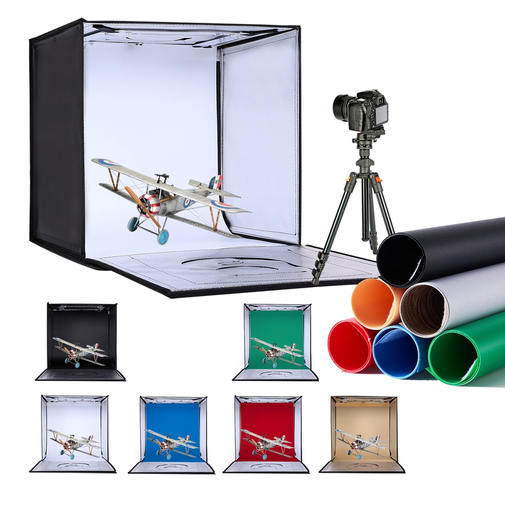 Light Box Photography 24"x24" with Lights Foldable Photo Booth withBi ...