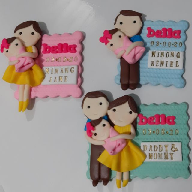 Ref Magnet Ninong/Ninang Theme Baptismal/Christening Souvenir Polymer ...