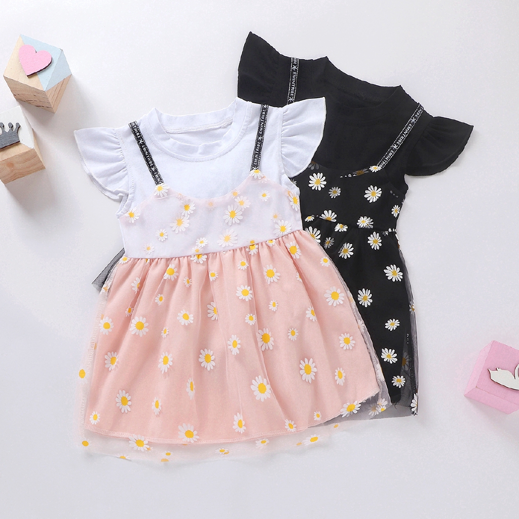 Kids Girl Dress Baby Girl Princess Skirt Daisy Dress Summer Mesh Strap ...