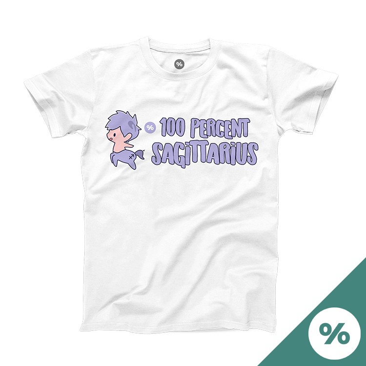 100 Good Zodiac Sign Series Sagittarius White T Shirt For Men And