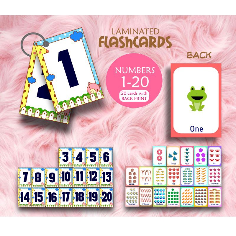 Personalized Laminated Numbers 1-20 Flashcard | Shopee Philippines