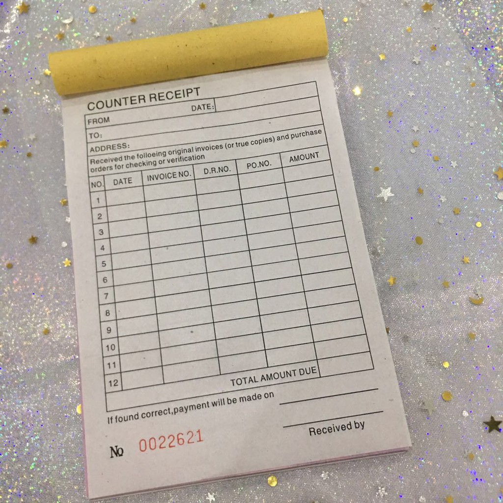 Counter receipt (resibo) | Shopee Philippines