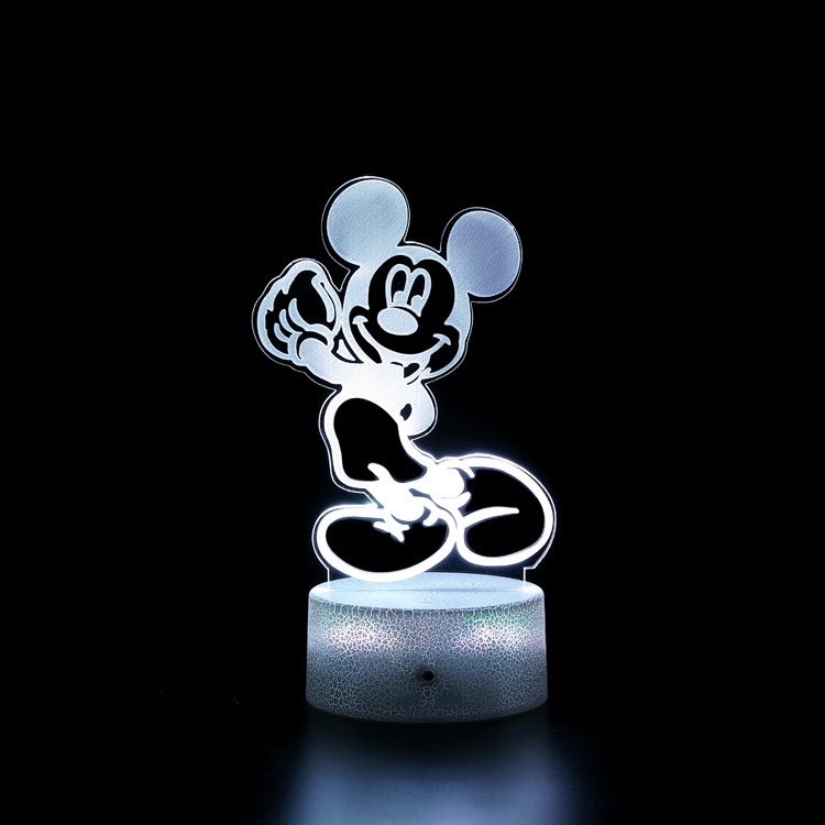 Mickey Mouse led lights touch table lamp kids gift, Elstey 7 color 3D ...