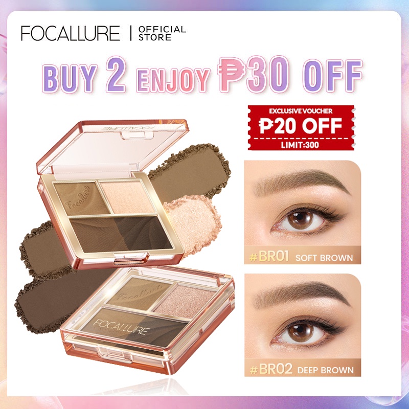 FOCALLURE One For All Multi-Use Brow Powder Palette Waterproof Lasting ...