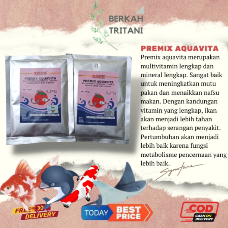 Premix aquavita Boster Fish Medicine 100 Grams Of Fish And Shrimp ...
