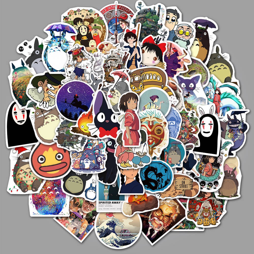 50PCS Japanese Anime Stickers Ghibli Hayao Miyazaki Totoro Spirited ...