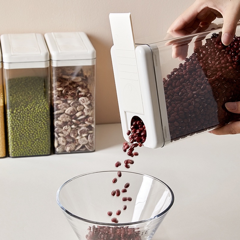 Home 2.3L Japanese Style Sliding Lid Sealed Jar Whole Grain Storage Box ...