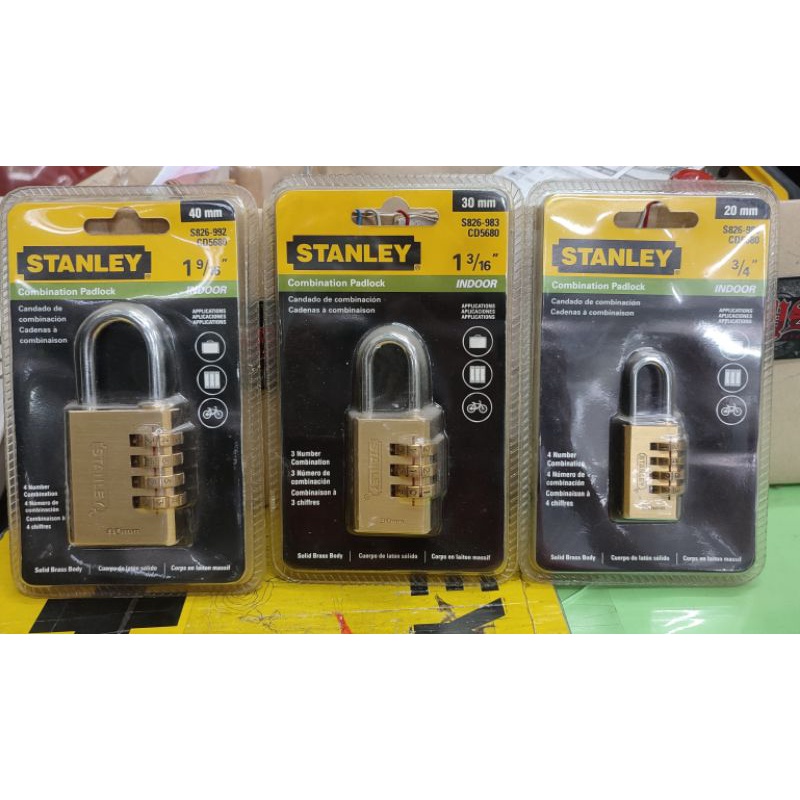 Stanley Combination Padlock Resettable 20MM , 30MM , 40MM | Shopee ...