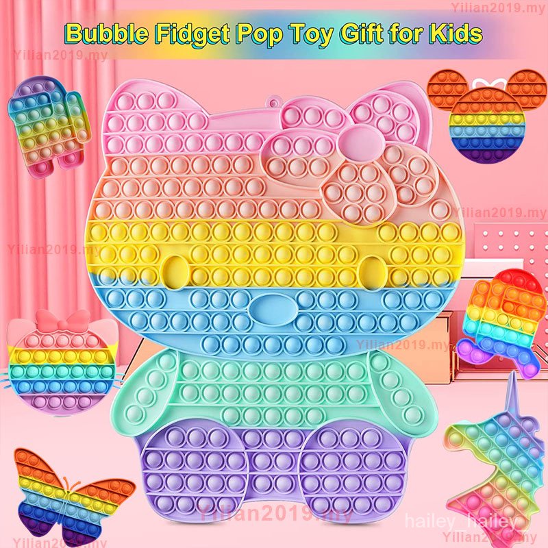 【SALE】 Pop It Fidget Sensory Toys Big Size Jumbo Hello Kitty Cat Pop ...