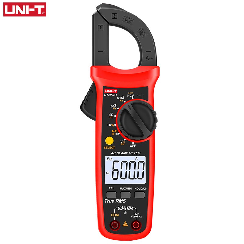 UNI-T UT202A+ 600V AC DC 600A AC Digital Clamp Meter True RMS NCV ...