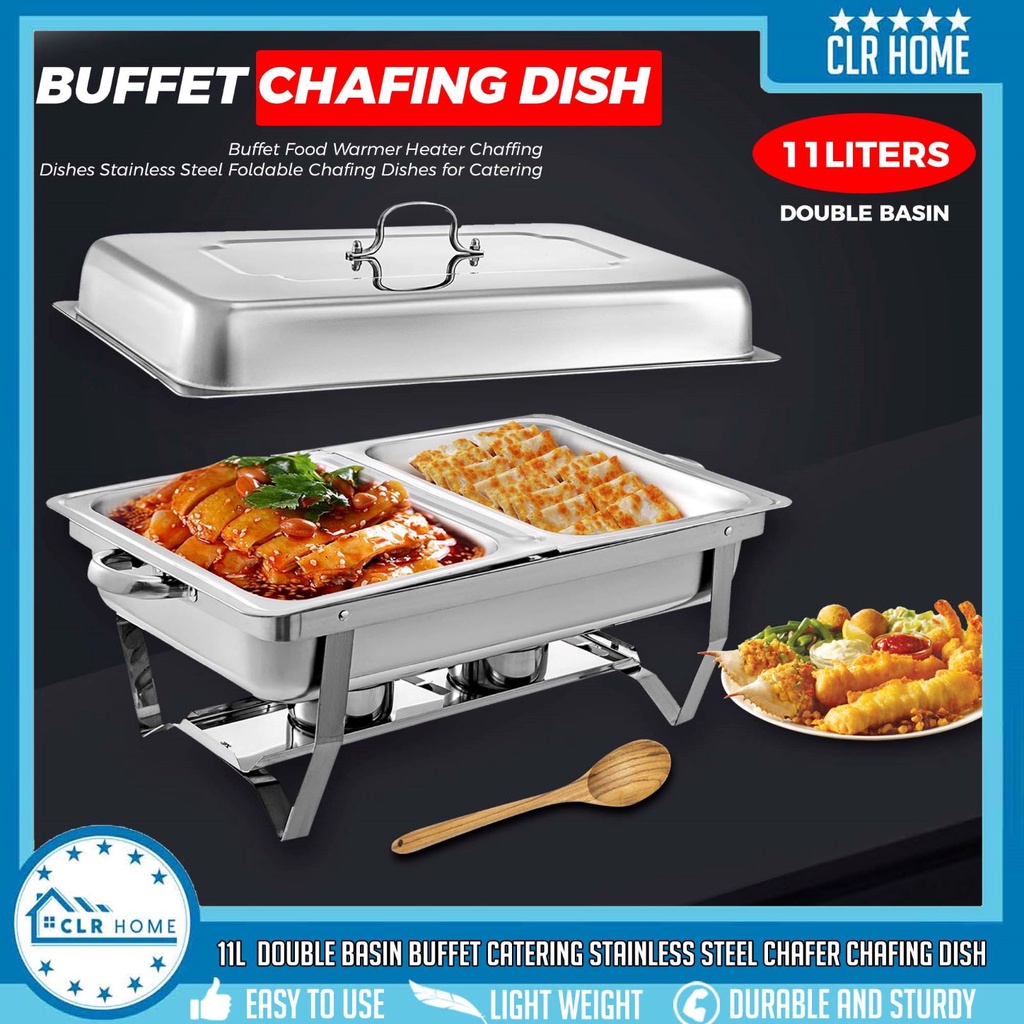 ClrHome Chafing Dish 11L Food Warmer Buffet Stainless Square with ...