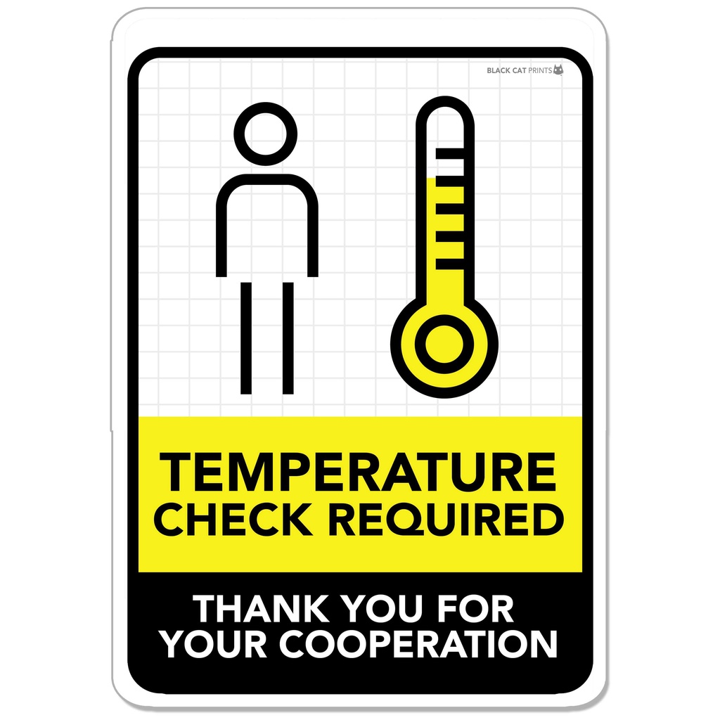 Temperature Check Required Sign | Laminated Signage | Sign Board ...