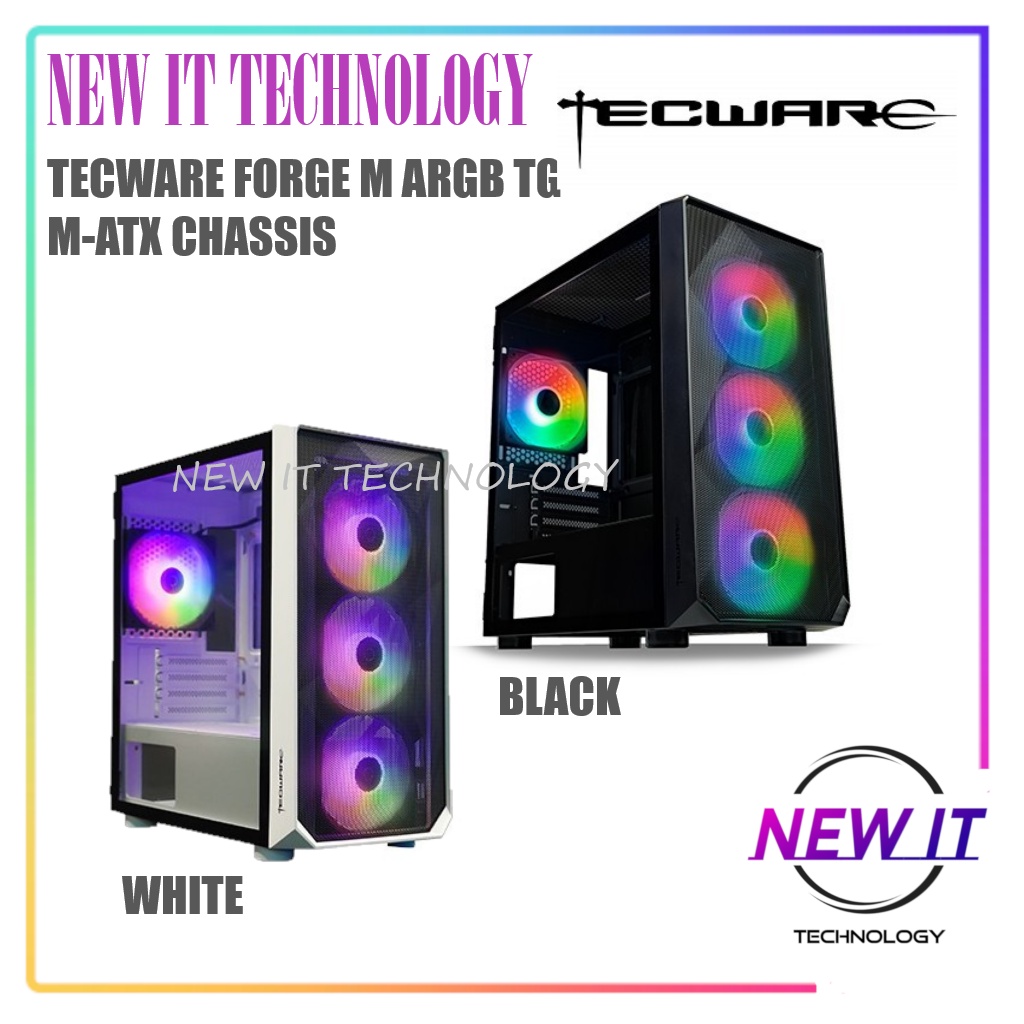 TECWARE FORGE M OMNI ARGB TG M-ATX CHASSIS - BLACK / WHITE | Shopee ...