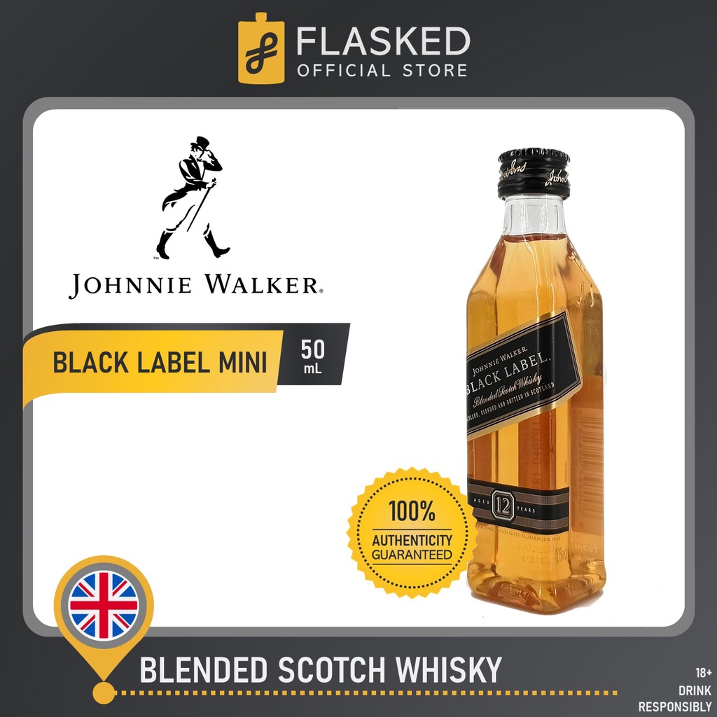 Johnnie Walker Black Label Whisky Mini 50mL | Shopee Philippines