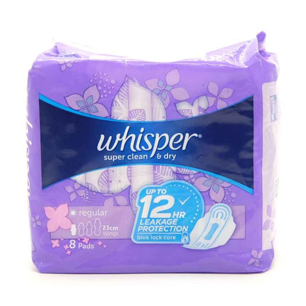 Whisper Super Clean and Dry Wing Regular Flow 8s | Shopee Philippines