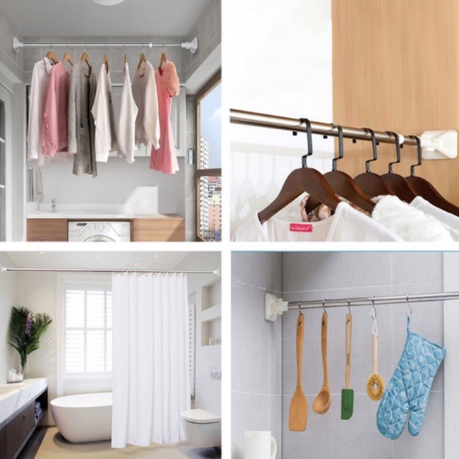 Telescopic Rod Free Punch Clothesline Laundry Pole | Shopee Philippines