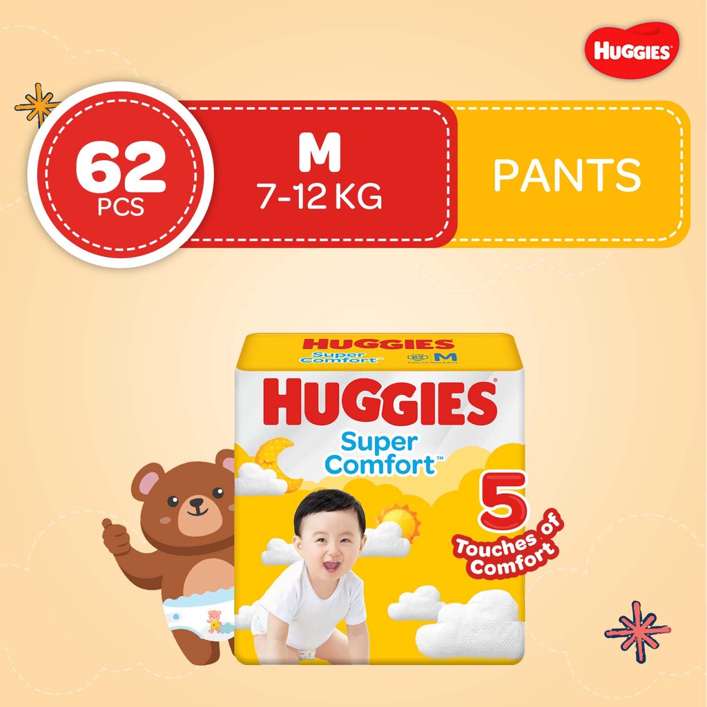 Huggies Super Comfort Medium - 62 pcs | Shopee Philippines