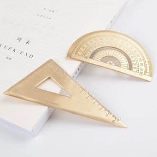 Nordic Metallic Brass Aesthetic Rulers / Protractor / Triangles ...