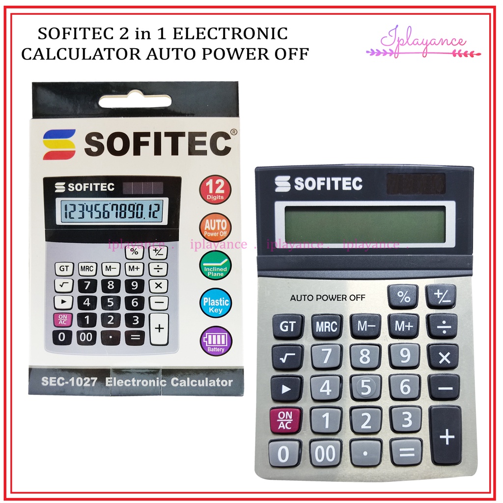 2 in 1 Electronic Calculator with Solar Panel & AA Battery Operated ...