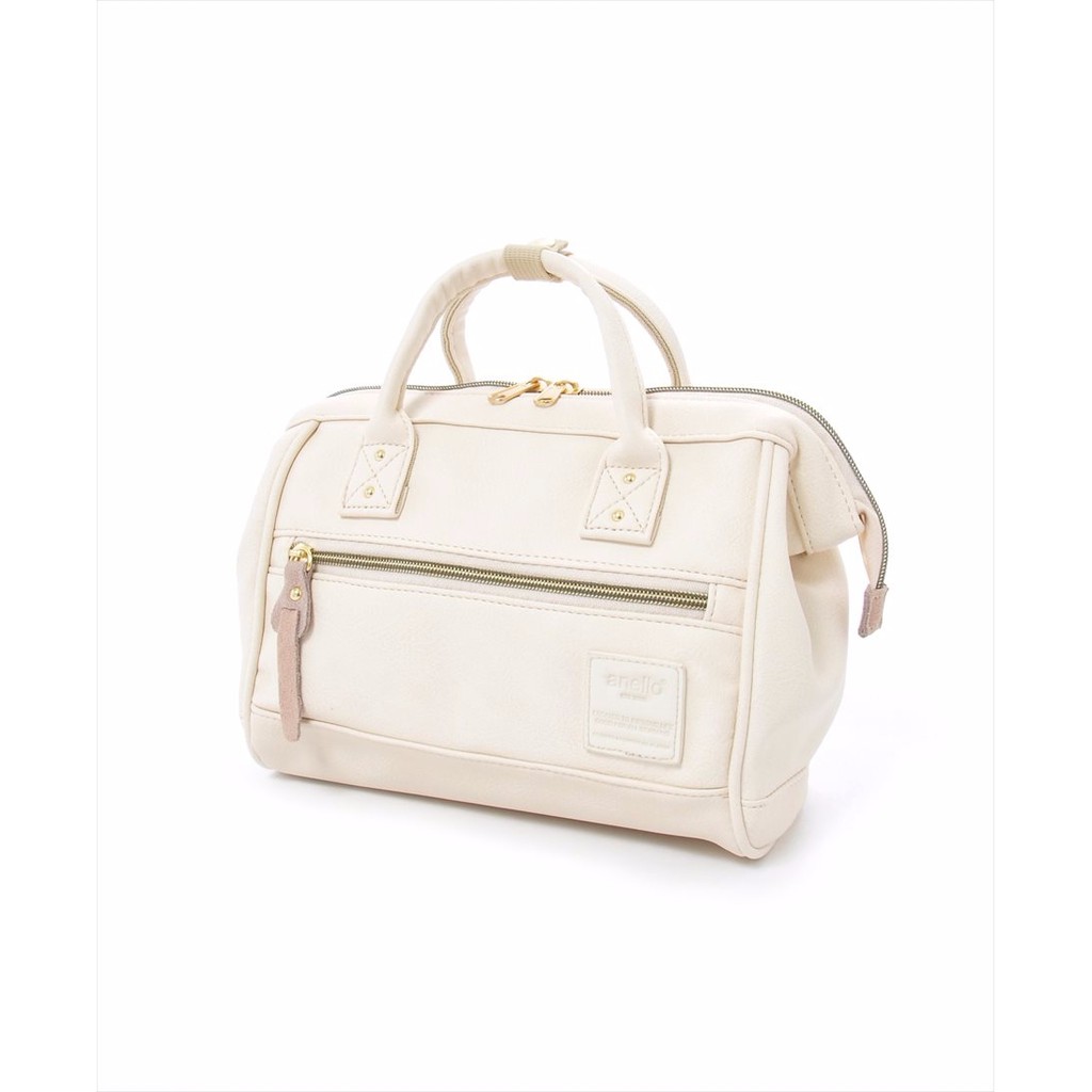 Anello Leather Two-Way Bag Mini Boston Bag (Ivory) | Shopee Philippines