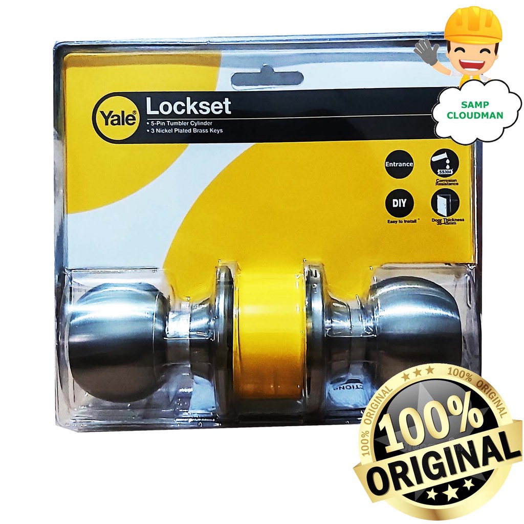 Original Yale Stainless 304 Cylindrical Entrance Lockset Satin Finish ...