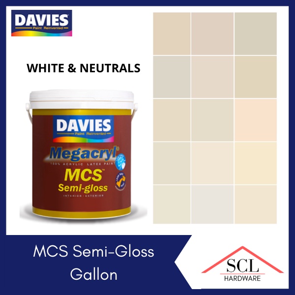 DAVIES Megacryl Semi Gloss White / Neutrals / CREAM 4 Liters / Gallon ...