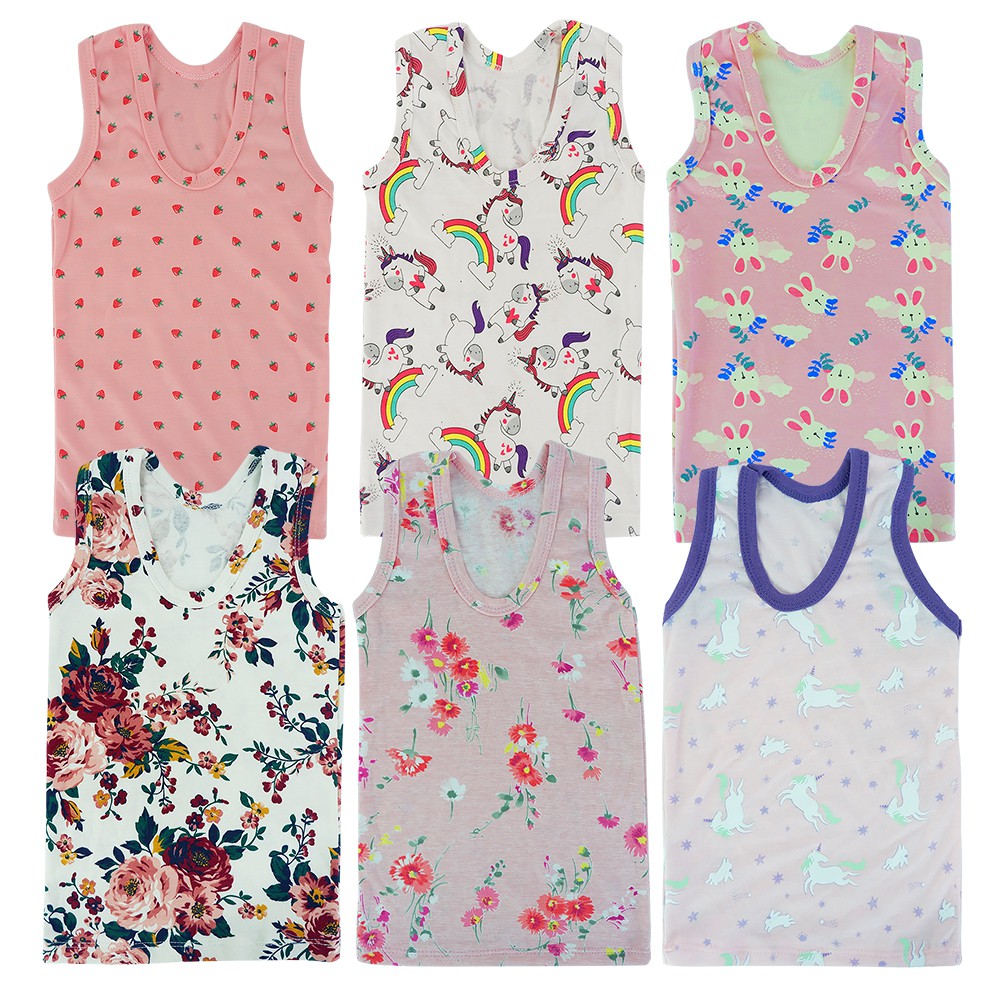 Sando Sleeveless Shirt in Floral Pattern for Girl (One Size) | Shopee ...