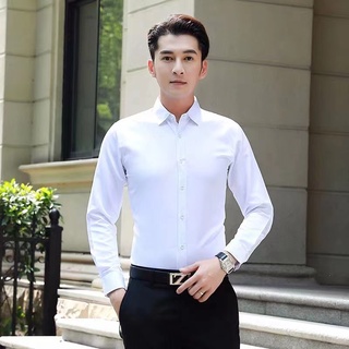 Men Shirt Long Sleeve Shirt Classic Korean Men's Plain Casual Fashion Business Formal Polo ...