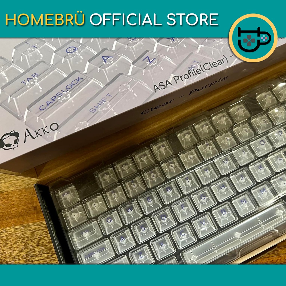 Akko ASA Clear Polycarbonate - Purple Mechanical Keyboard Keycap Set ...