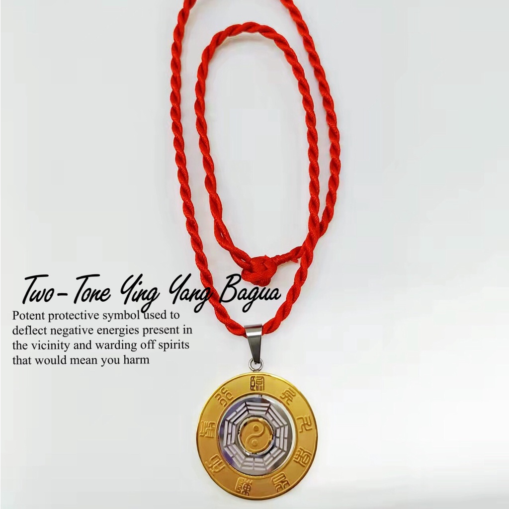 Fengshui Two-Tone Ying Yang Bagua Pendant/Necklace (Stainless Steel ...