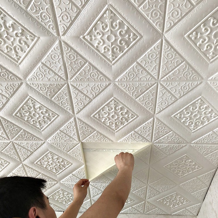 3D Ceiling Wall paper self adhesive wall decor Water proof Foamfoam ...