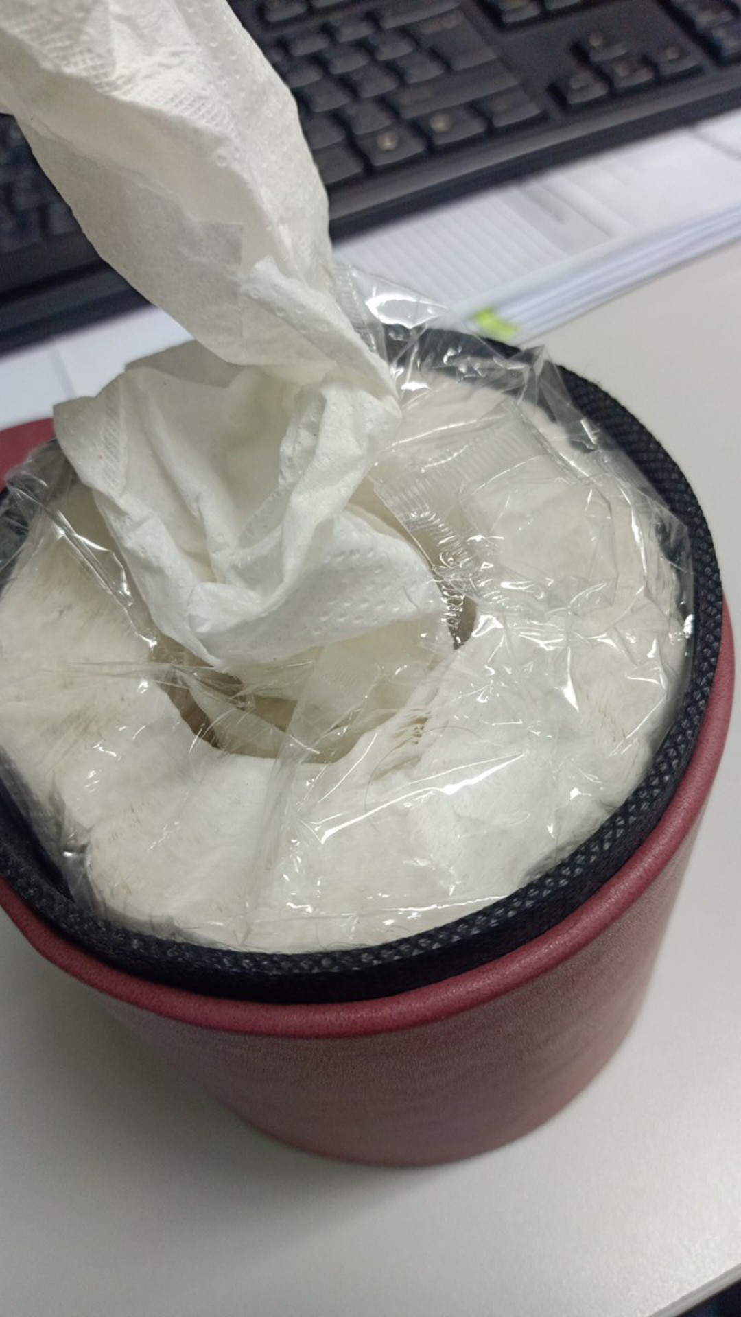 Round Tissue Roll Holder Box, Handmade, High Quality PU Leather ...