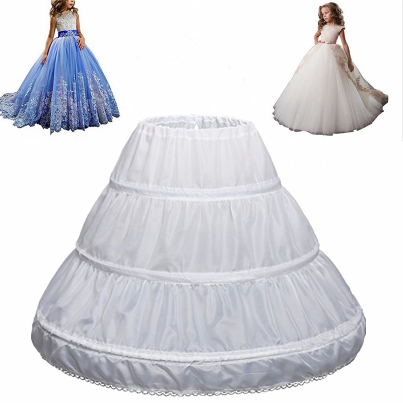 Adjustable A-line 3 Hoops Children Dress Bridal Petticoat Crinoline ...