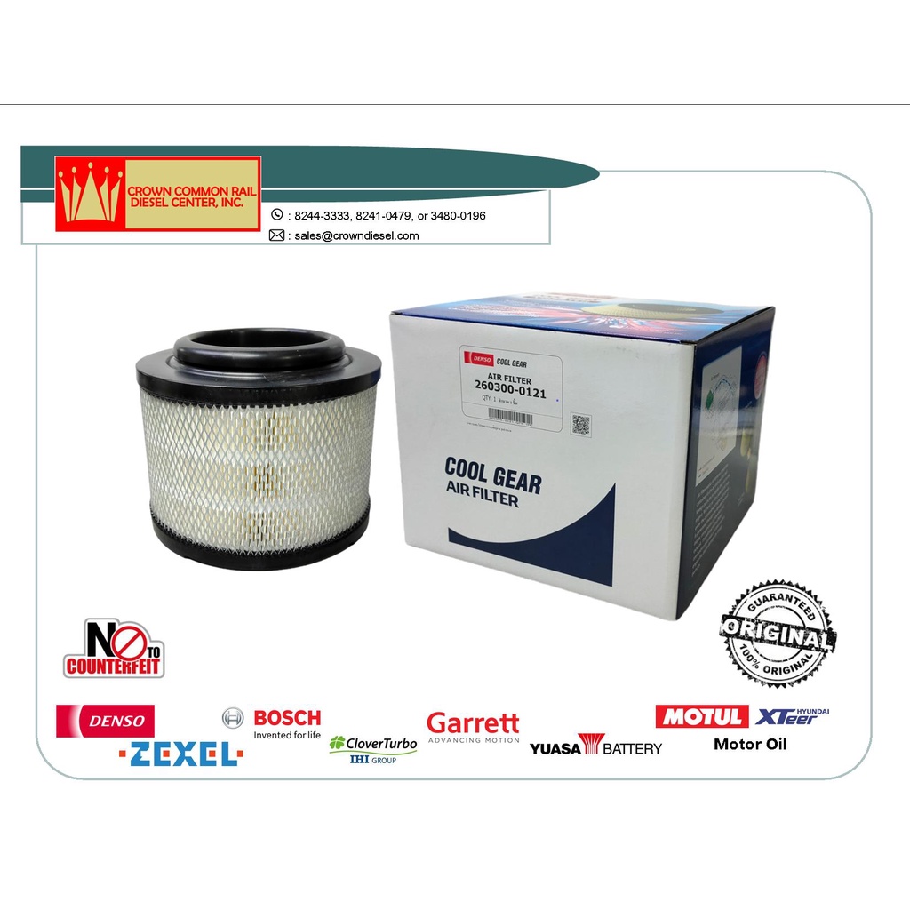 DENSO Cool Gear Air Filter 0121 for TOYOTA IMV KD ENGINE (FORTUNER ...